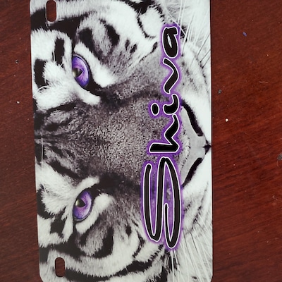 Tiger Eyes License Plate Personalized Monogrammed Purple Auto Car Tag ...