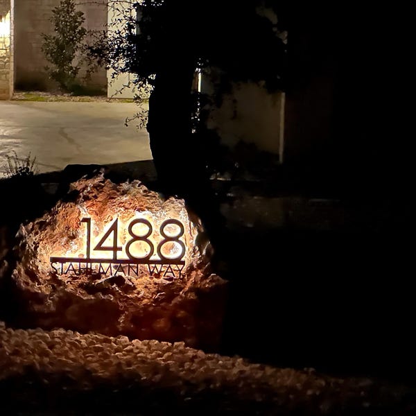 Backlit House Numbers Sign With Color Changing Dimmable LED for Modern ...