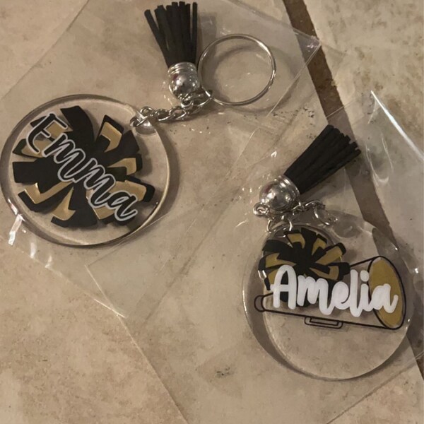 Personalized Cheerleader Name Keychains | Dance Keychain | Cheer ...