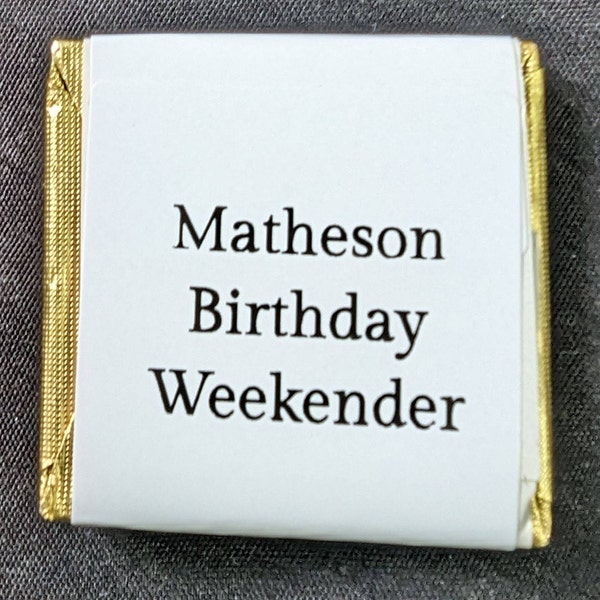 Personalised Happy Birthday Party Favours Chocolate Favours Black ...