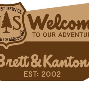 National Park Service Arrowhead NPS Inspired Sign, Custom Layered Laser ...