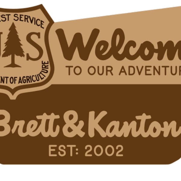 National Park Sign, Forest Service Welcome Sign, Welcome to Our Wedding ...