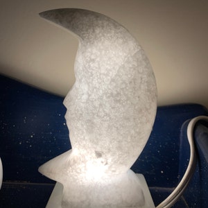 Onyx Moon Lamp, White Moon Lamp, Moon Shape Lamp, Crescent Shape ...