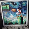 Mario World Van Gogh, Super Mario Canvas Gift, Van Gogh Canvas Decor ...