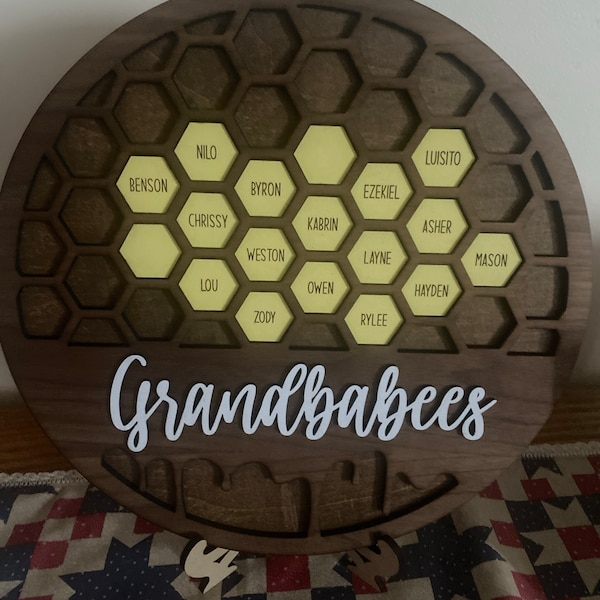 Bee Hive Family Tree Sign: Custom Engraved Wooden Gift - Etsy