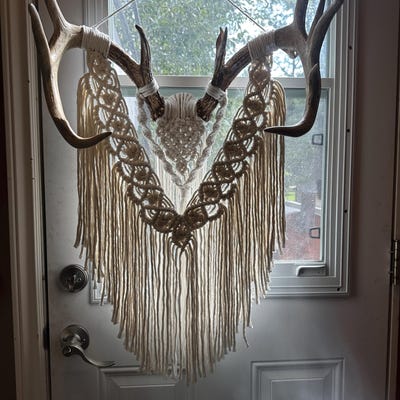 Macrame Antler Tutorial Pattern Wall Hanging, Digital Download, Witchy ...