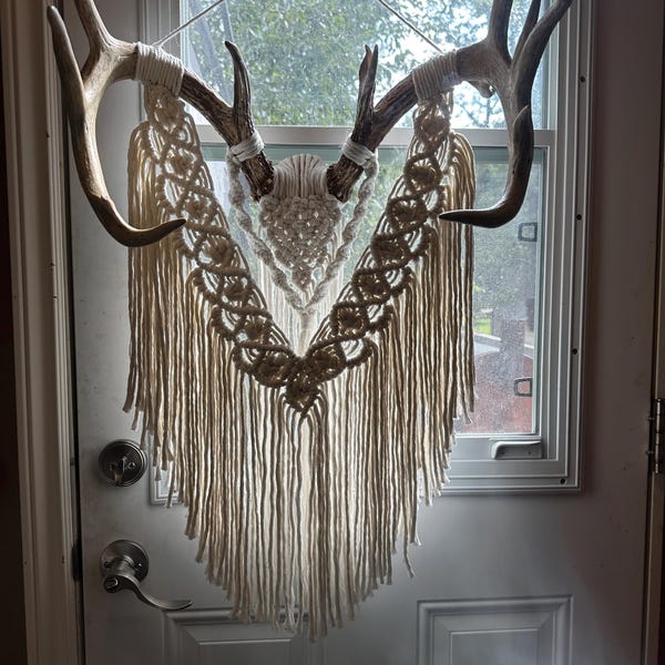 Macrame Antler Tutorial Pattern Wall Hanging, Digital Download, Witchy ...