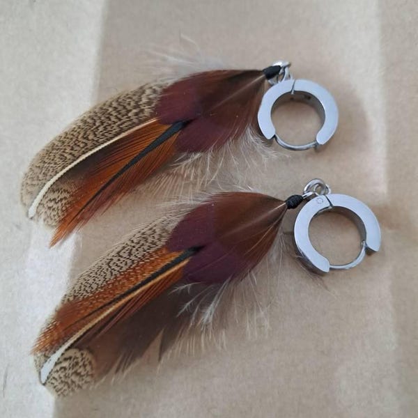 Feather Earrings Men Small Feather Earrings Studs Feather Earrings ...