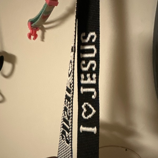One (1) I Love Jesus Embroidered Lanyard With Heart - Pick Your Color ...