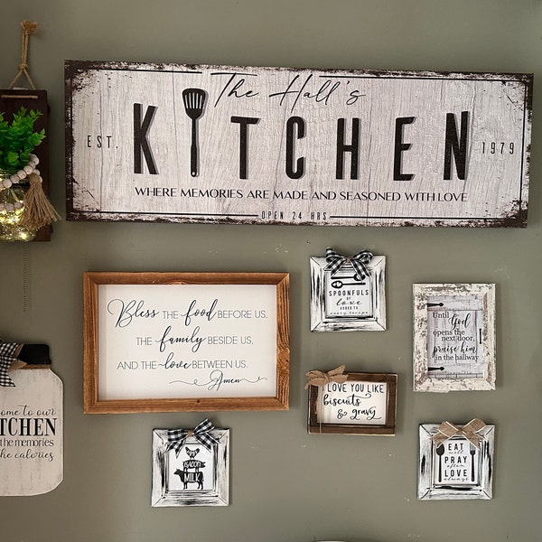 Custom Kitchen Sign for Home, Personalized Family Kitchen Wall Art ...