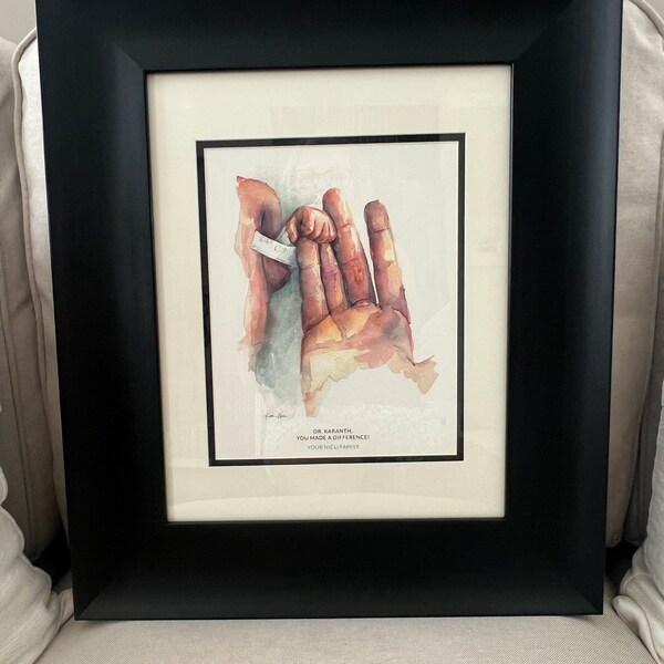 Preemie Holding Hands Watercolor Print - Preemie and Mother Hand - NICU ...