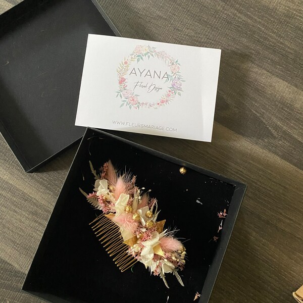 Hair Combs ELEANOR Dried and Preserved Flower Pastel Pink and ...