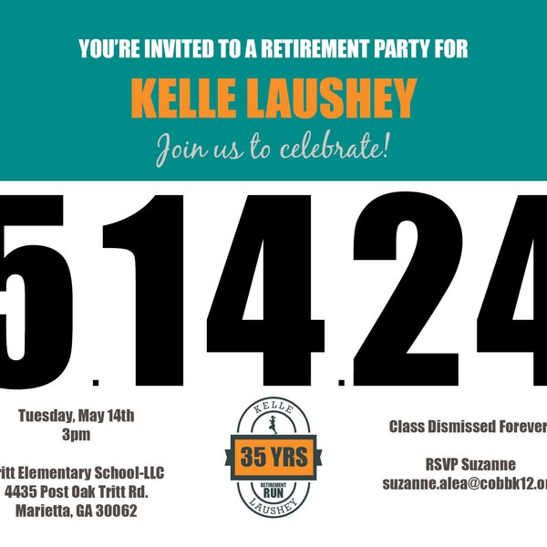 Runner's Bib Birthday Party Invitation, Marathon Theme, Printable or ...