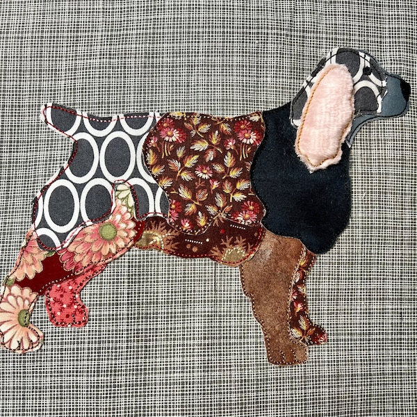 Springer Spaniel Raw Edge Applique Machine Embroidery Design (instant ...