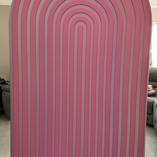 Groovy Arch Backdrop Ripple Cover Custom Pink Blue Baby Shower Arched ...