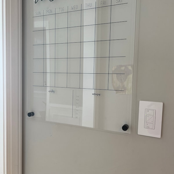 Dry Erase Acrylic Calendar, Personalized With Family Name, Clear ...