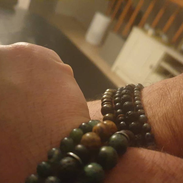 Men's Mala Bracelet, Bead Bracelet for Men, Grounding Bracelet, Yoga ...