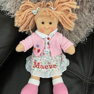 Rag Doll Poppy Personalised With Any Name. 28 Cm Ragdoll Christening ...