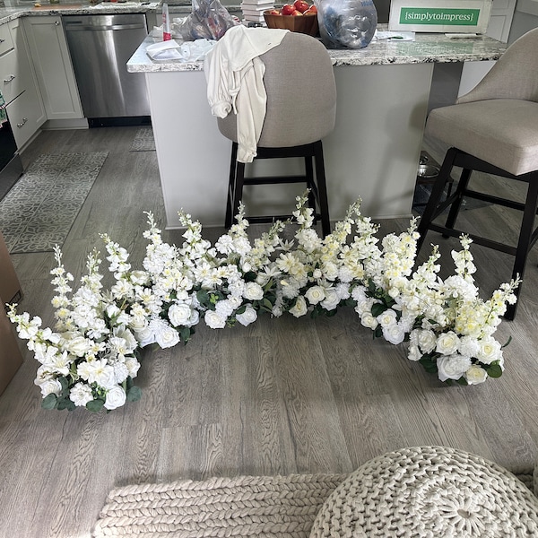 White Aisle Flower , Ground Flowers for Wedding Decor , Floral Arch for ...