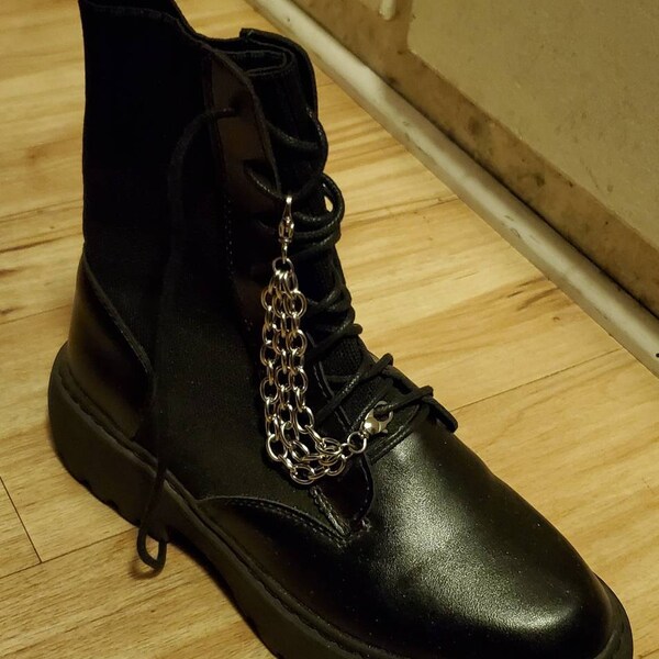 Handmade Leather and Stainless Steel Boot Harnesses Punk Gothic Chunky ...