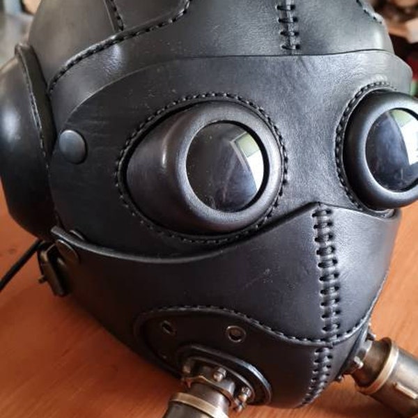 Dust Angel Steampunk Industrial Leather Mask Black, Cybergoth Leather ...