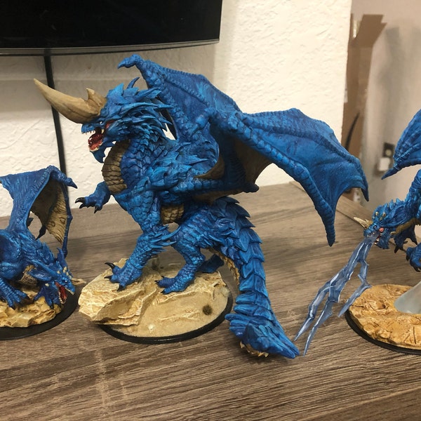 Chromatic Blue Dragon Miniature - Rescale Miniatures - Dnd Miniatures ...