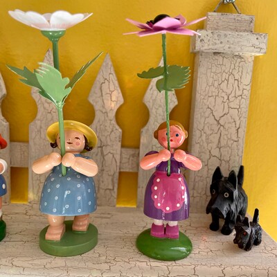 Lot of 3, Hand Painted & Carved Wooden Miniatures - Etsy