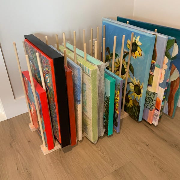 Adjustable Art Storage Rack for Framed Art, Picture Frame, Canvas ...