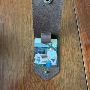 First Time Dad Gift Leather Keychain Personalized With Photo - Etsy