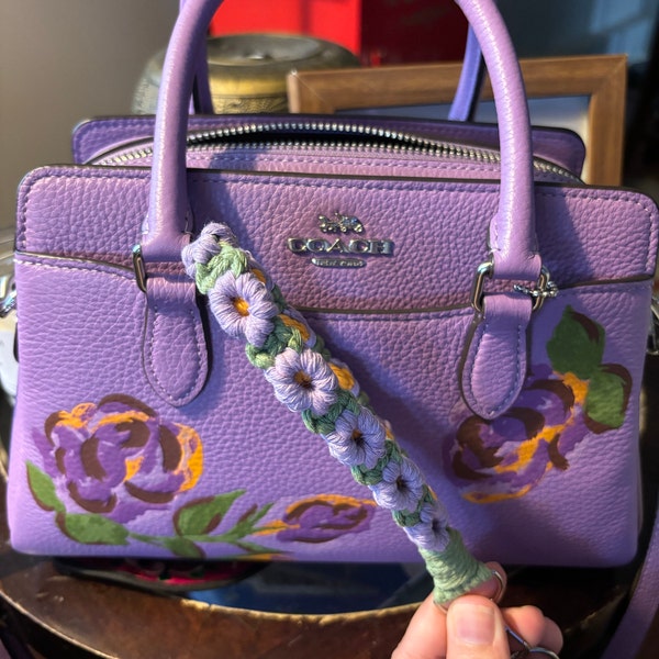 Lilac Purple Sling Bag Handmade Macrame Purse Purple Everyday Bag Hand ...