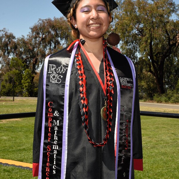 1 Custom Graduation Stole, A Custom Embroidered Satin Stole ...