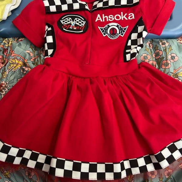Fast One Birthday-two Fast Birthday Custom Race Suit-tutu Checkered ...