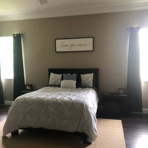 Bedroom wall decor master bedroom sign love you more sign | Etsy