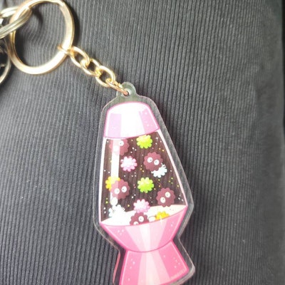 Lava Lamp Keychains Acrylic Keychain Waterproof Retro Nostalgia Happy ...