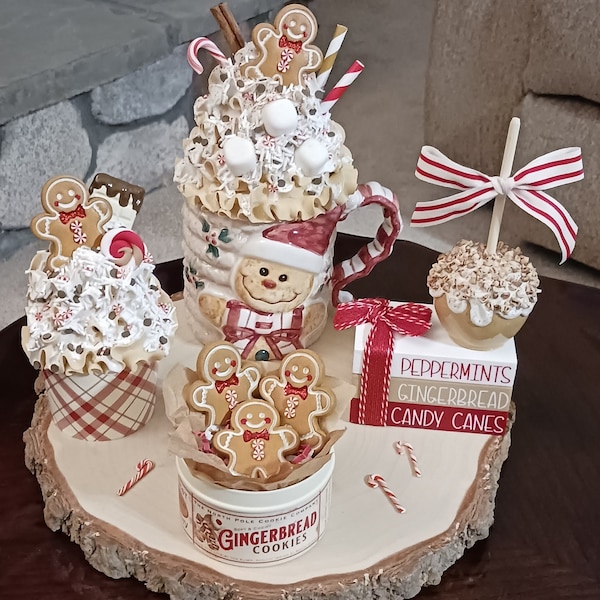 Christmas Candy Cane Mini Book Stack/candy Cane Lane/tiered Tray Decor ...