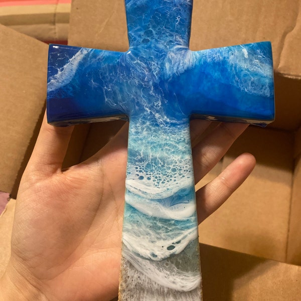 Ocean Cross / Resin Cross / Ocean Waves - Etsy