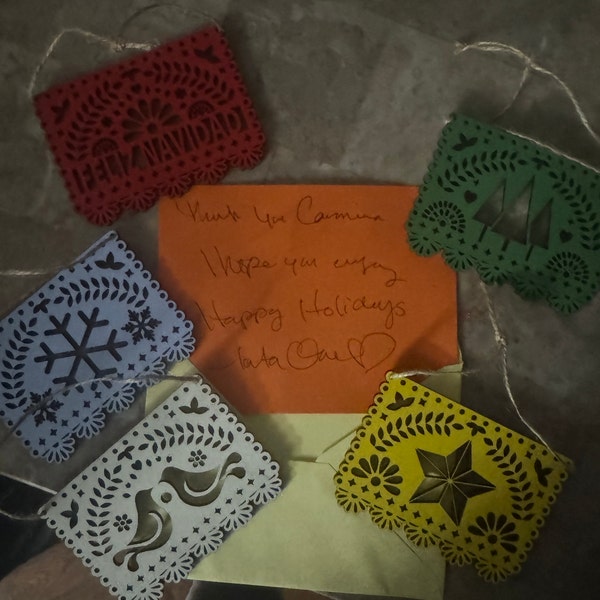 Papel Picado Wooden Christmas Mexican Themed Wood Ornaments Painted ...