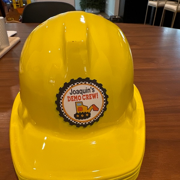 Personalized Plastic Construction Party Hats, Construction Party Favors ...