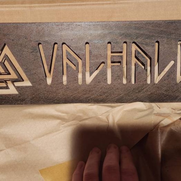 Valhalla Sign Viking Wall Art - Viking Throne Decor - Viking Gift ...