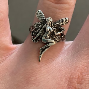 Beautiful Sterling Silver Ring With Faerie Fairy Design - Etsy