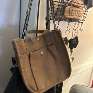 Multi Pocket 3D Canvas Crossbody Tote Bagmessenger Bagcanvas - Etsy