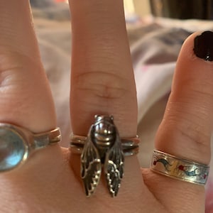 Silver Cicada Ring Sterling Silver Insect Ring Witch Ring Bug Ring ...