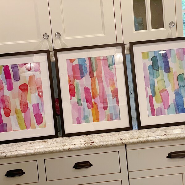 Bright Watercolor Prints, Colorful Wall Art Printable Download, Bright ...