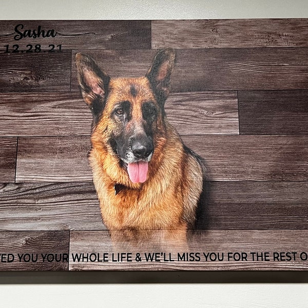 In Memory of Dog Memorial Gift | Personalized Dog Memorial Canvas | Pet ...