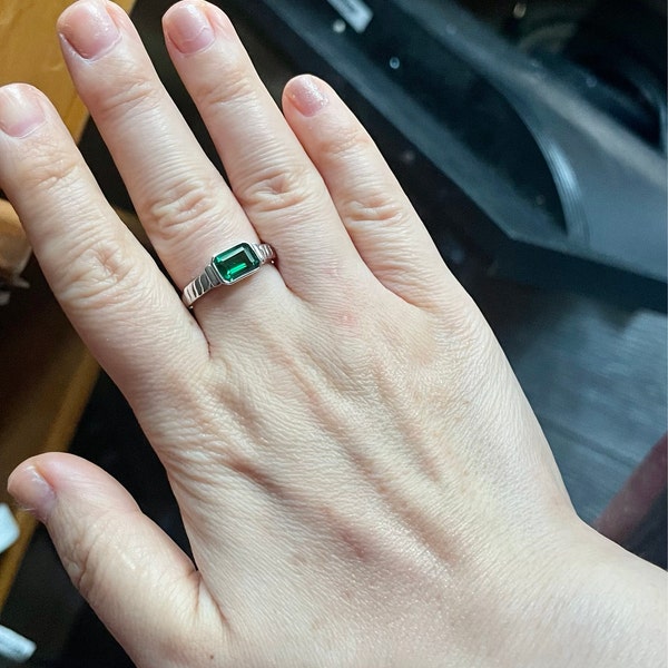 Emerald Ring, Gold Emerald Statement Ring, Simple Emerald Ring ...