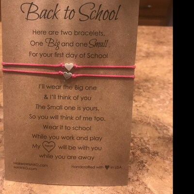 First Day of School Friendship Bracelet Back to School Bracelet Anxiety ...