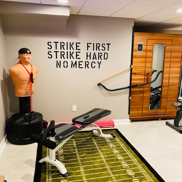 Cobra Kai Strike First Strike Hard No Mercy Wall Decal Sticker Stencil ...