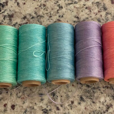 1mm Waxed Polyester Cord / 5-pack Choose Your Own Colours / Flat Waxed ...