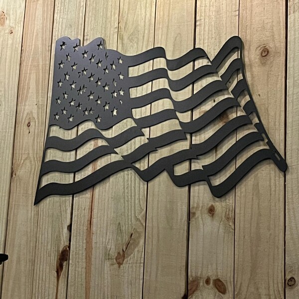 American Flag Metal Sign, Patriotic Decor, Flag Wall Art, Military ...
