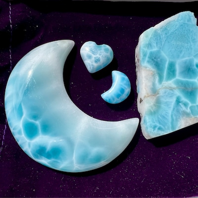 496g Super Blue Larimar Stone on Matrix, Rough Raw Mineral Specimen ...